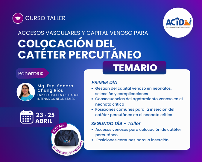 Curso: Accesos vasculares y capital venoso para colocación del catéter ...